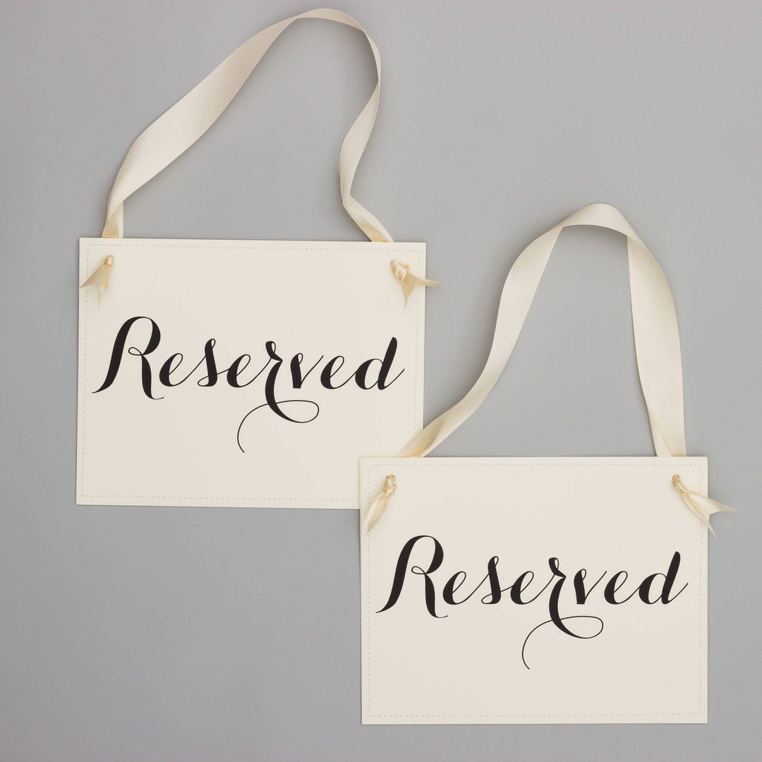Set of 2 Reserved Signs | Seat Banners | Wedding Ceremony Chairs | Set ...