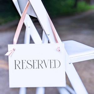 Reserved Sign for Wedding | Seating Chair Signage for Events | Paper ...