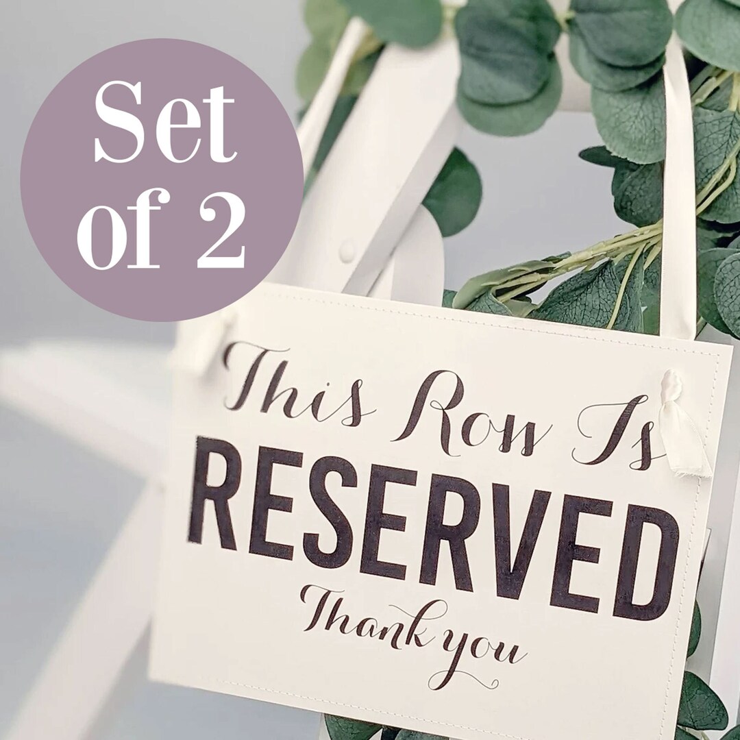 Set of 2 Reserved Row Banners Easy to Hang Event & Wedding Signage - Etsy