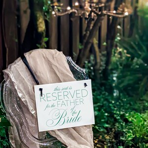 Reserved Seat Sign for Father of the Bride | Wedding Ceremony Decor ...