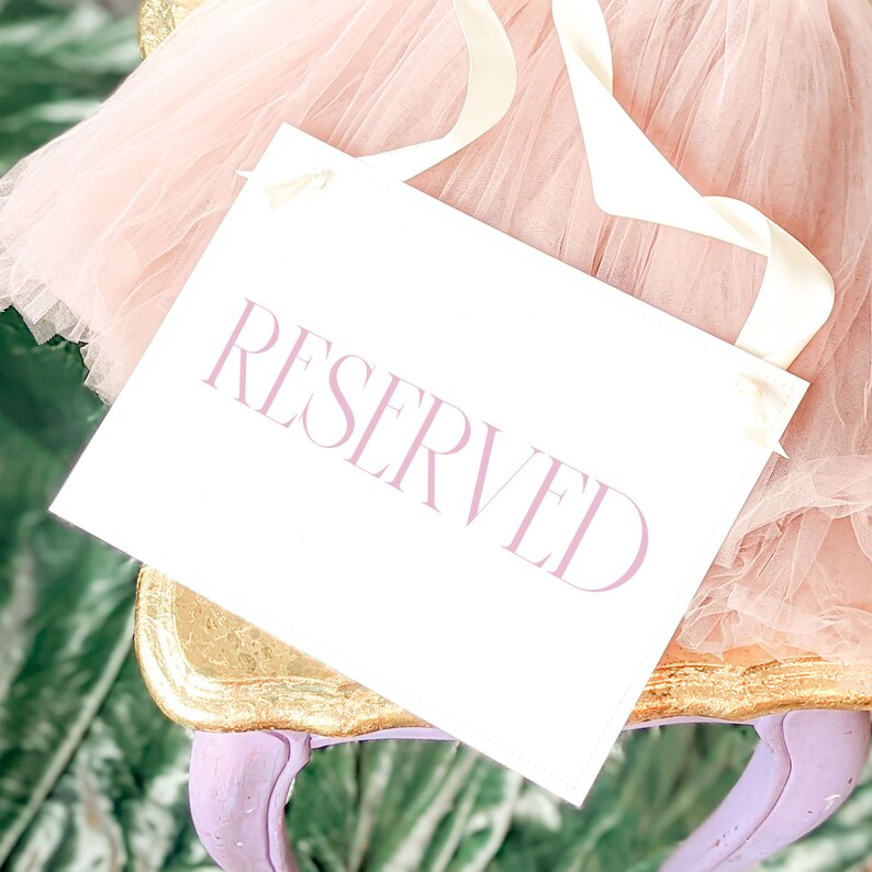 Reserved Sign for Wedding | Seating Chair Signage for Events | Paper ...