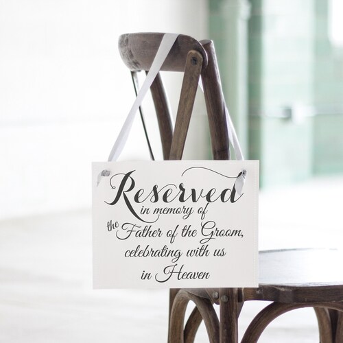 Father of the Bride Memorial Sign Reserved in Memory of - Etsy