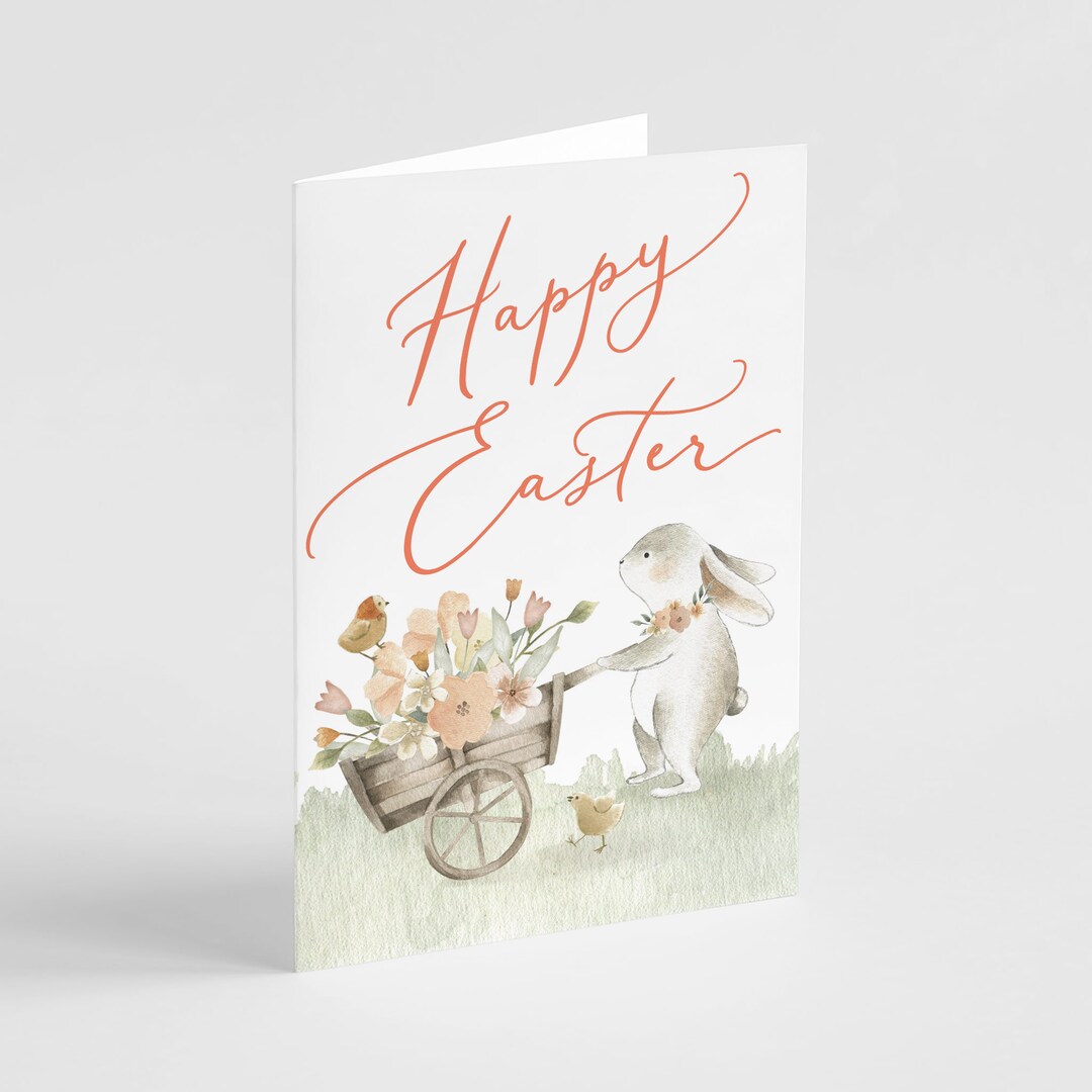 Easter Bunny Greeting Cards - Boxed Set of 24 Spring Blank Notecards ...