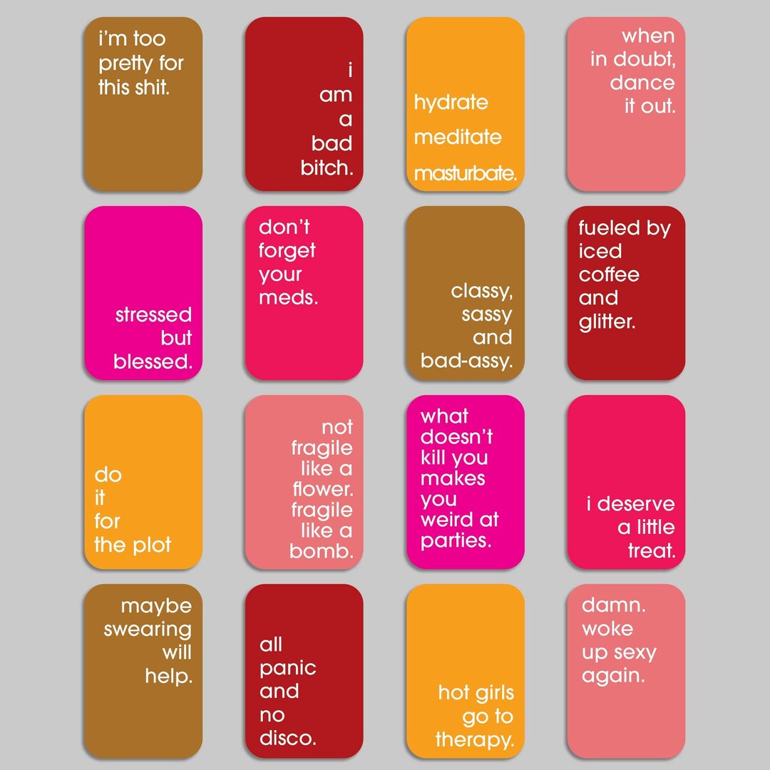 16 Bold and Cheeky Self-love Affirmation Cards for Women - Fun and ...