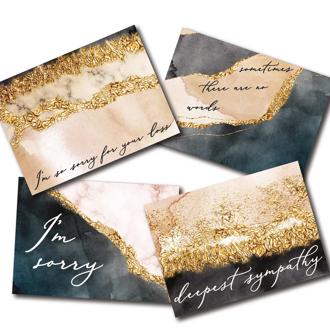 24 Elegant Sympathy Cards - Premium Condolence Cards in 4 Thoughtful ...
