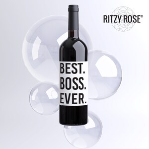 Funny Boss Wine Label + Card Best Boss Ever Handmade Boss's Christmas ...