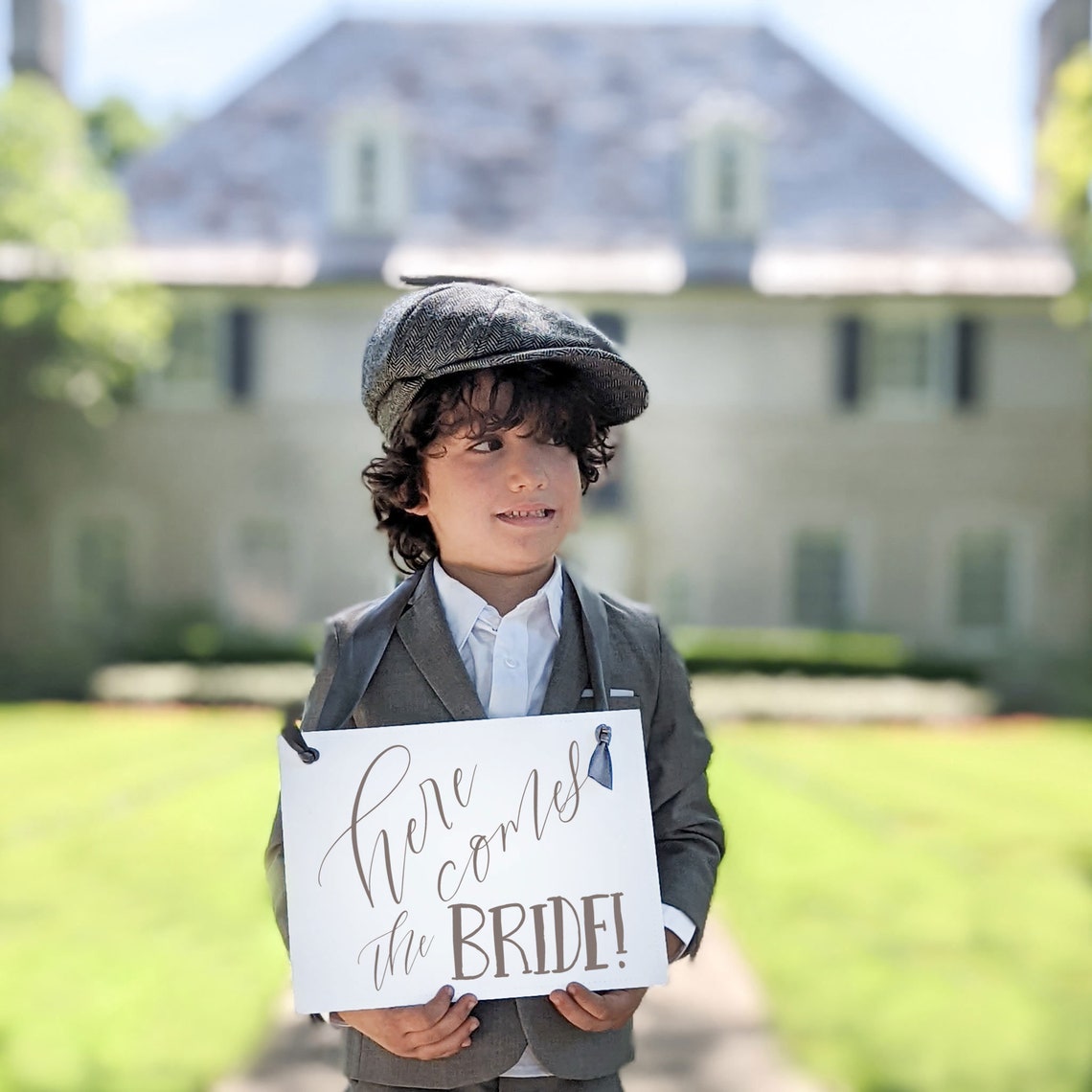 Set of 2 Ring Bearer Sign for Wedding Ceremony | Please Rise Featuring ...
