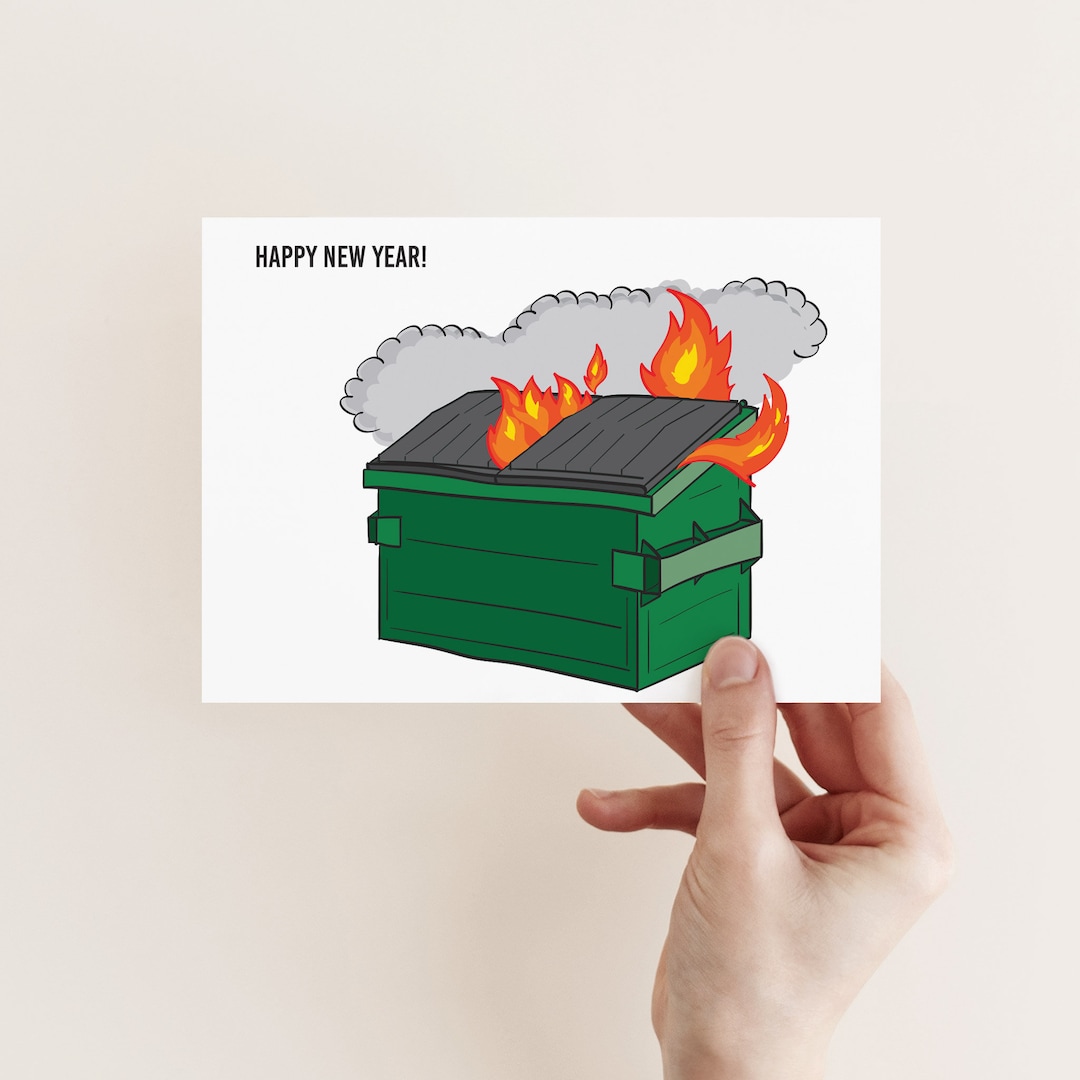 24 Hilarious Dumpster Fire Happy New Year Cards RR0 6405 - Etsy