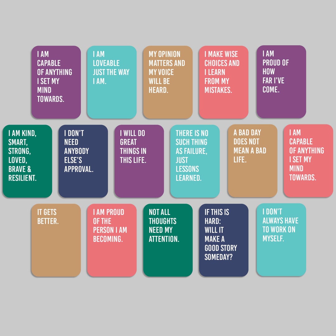 Deck of 16 Empowerment Affirmation Cards for Teens - Positive Mantras ...