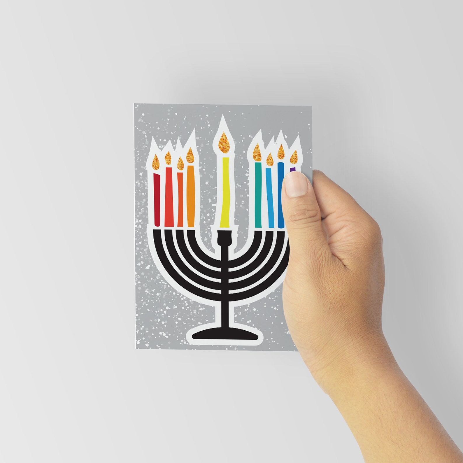 24 Rainbow Menorah Chanukah Cards Envelopes Happy Hanukkah - Etsy