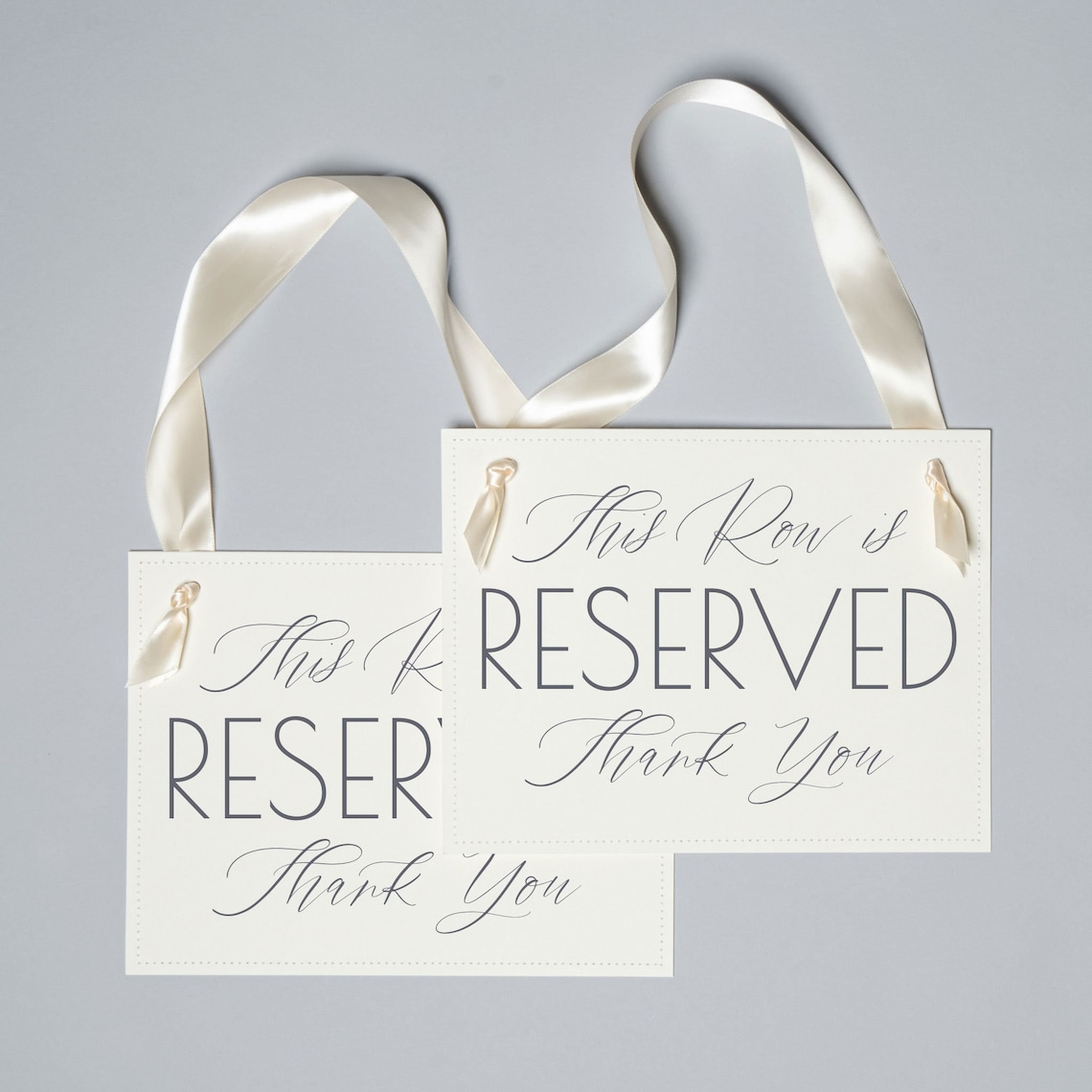 2 Reserved Row Signs - Formal Wedding Ceremony Seat Signage RR23C ...
