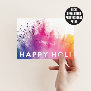 Vibrant Holi Festival Greeting Cards, Set of 24 Rainbow Notecards With ...