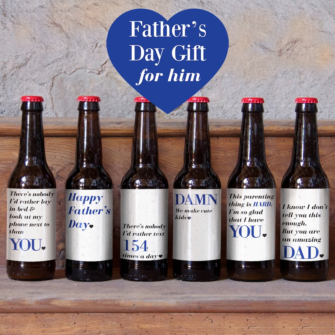 Heartfelt Father's Day Beer Bottle Labels for Husband or Partner ...