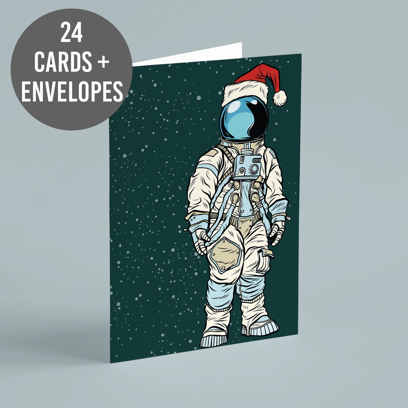 Astronaut Christmas Cards 24 Pack of Holiday Stationery with | Etsy