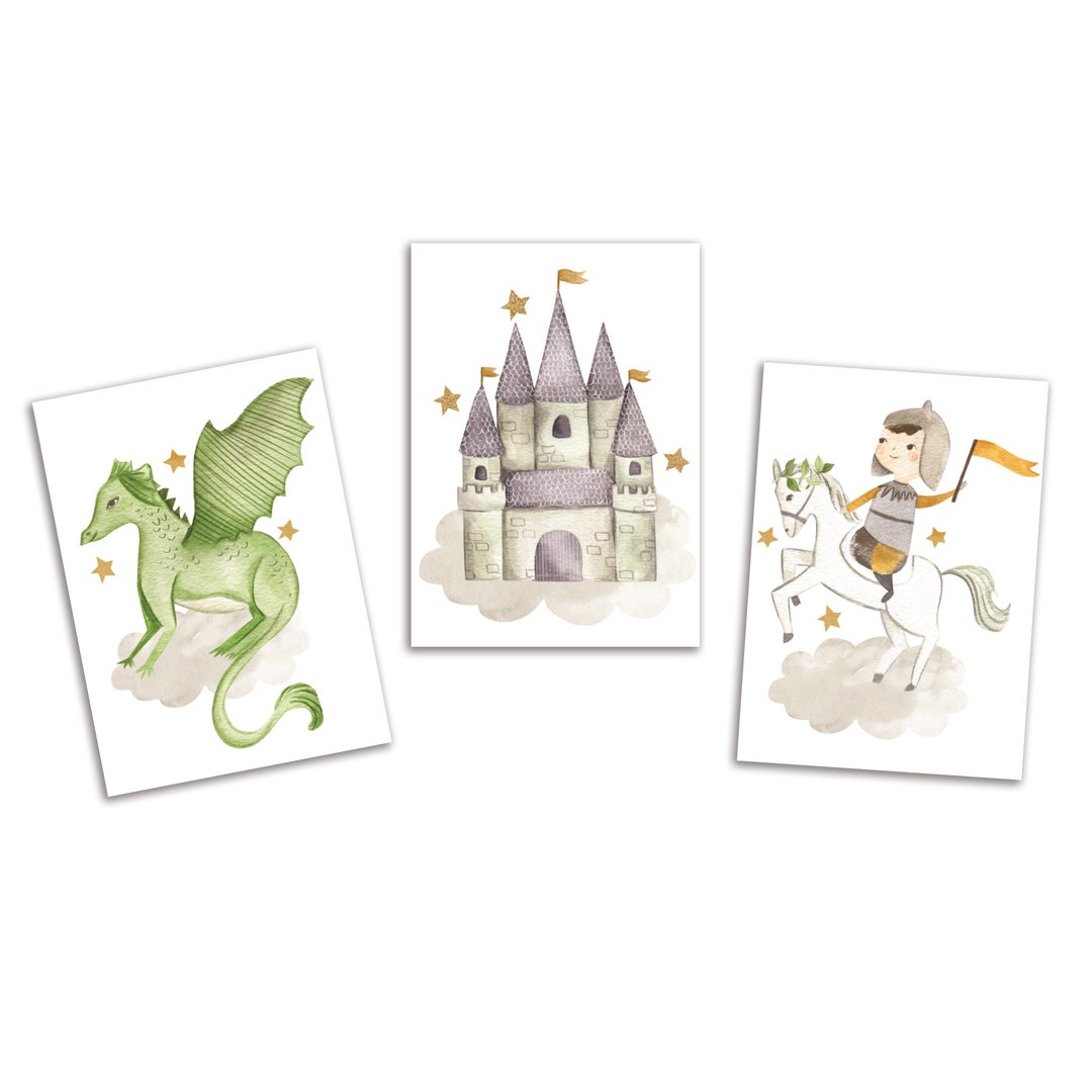 Fairy Tale Mini Cards Set of 27 With Envelopes - Knight, Dragon, Castle ...
