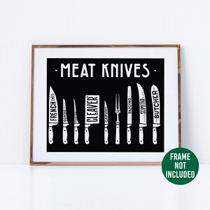 6 Butcher Prints Vintage Meat Diagram Chart Illustrations Cuts of Meat ...