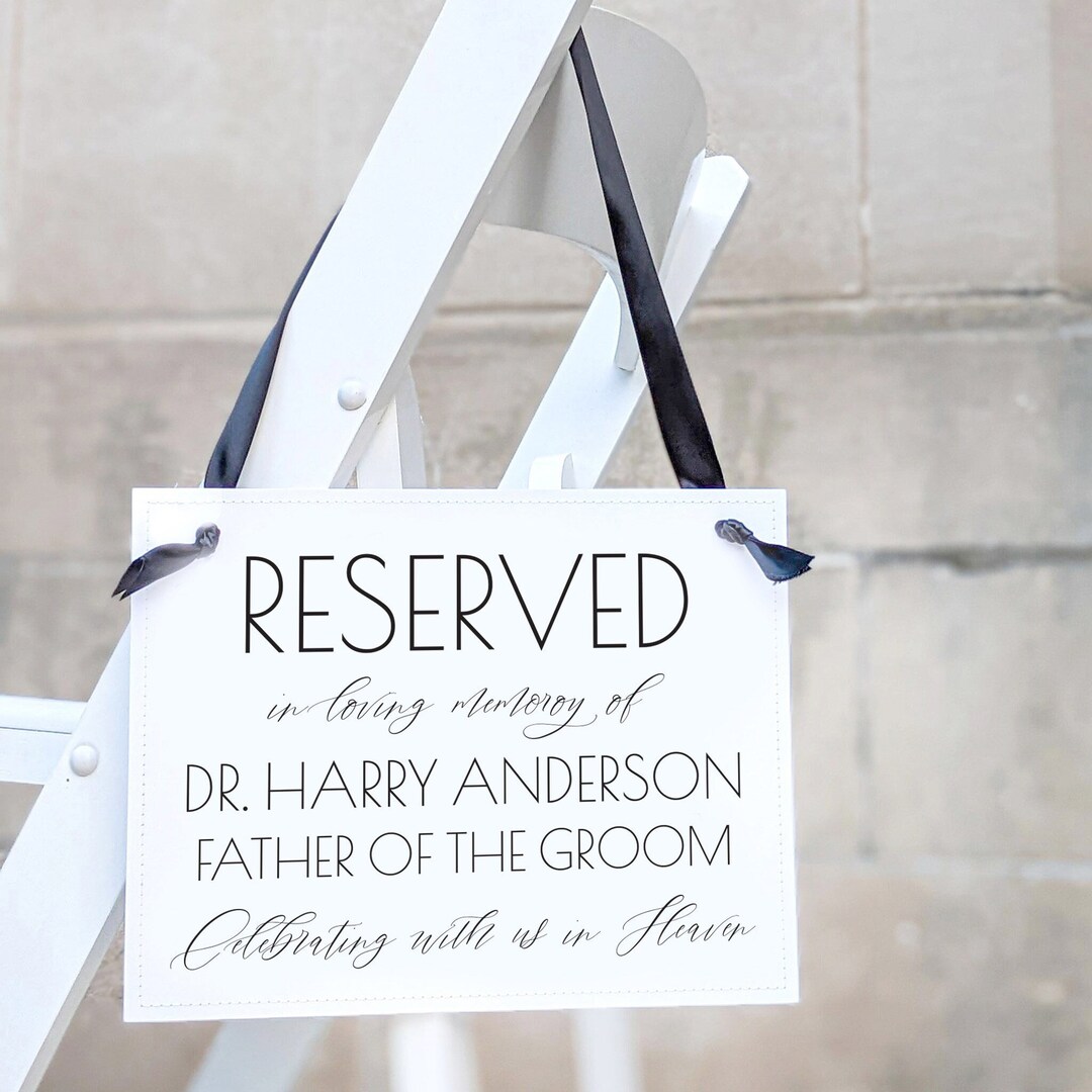 Personalized Memorial Chair Sign for Wedding Ceremony | Your Relative's ...