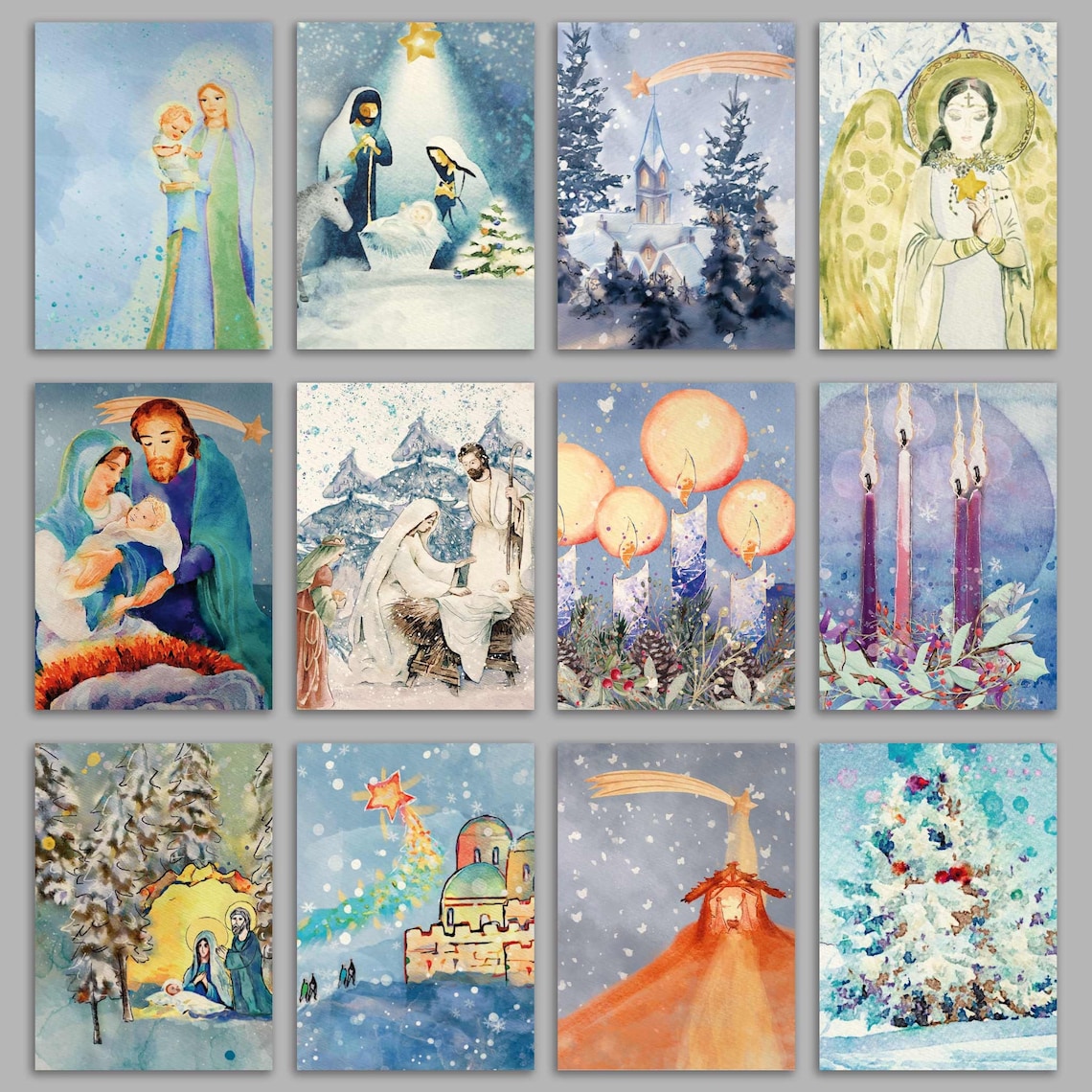 24 Traditional Religious Christmas Cards Pack + Envelopes RR2 6926 - Etsy