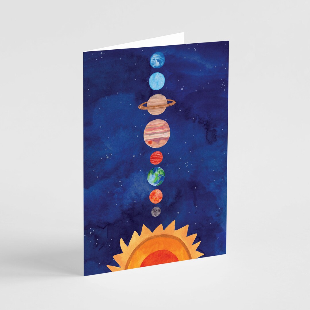 Solar System Greeting Cards – Outer Space & Galaxy Design – Astronomy ...