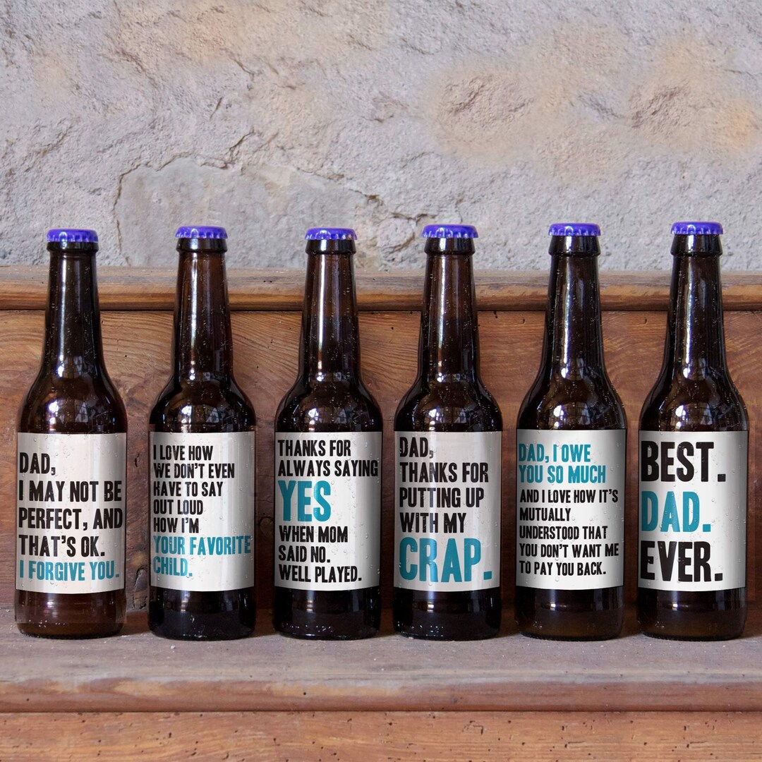 Appreciative Father's Day Beer Bottle Labels - Heartfelt & Humorous ...