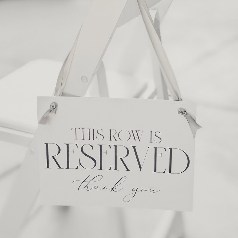 2 Reserved Signs for Wedding Chairs or Church Pews this - Etsy