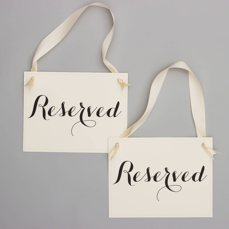 Set of 2 Reserved Signs Seat Banners Wedding Ceremony - Etsy