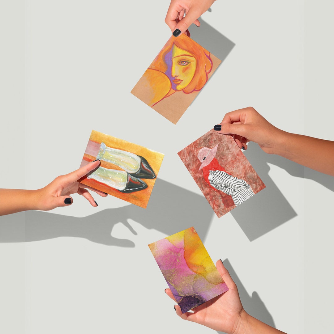 24 Fine Art Inspired Abstract Greeting Cards Set by Ritzy Rose | Bronze ...