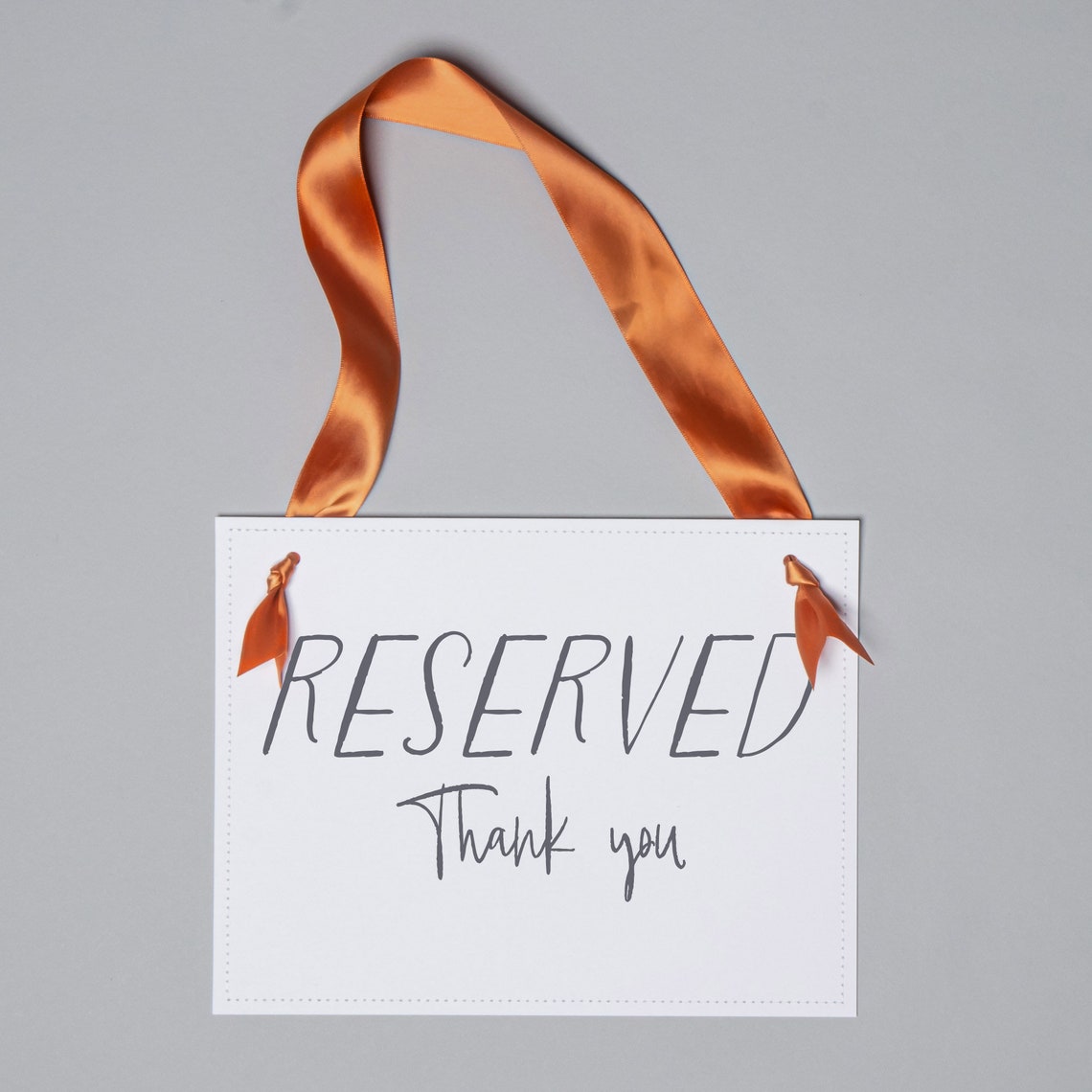 Elegant Reserved Chair Sign | Handmade Paper Banner | Satin Ribbon ...