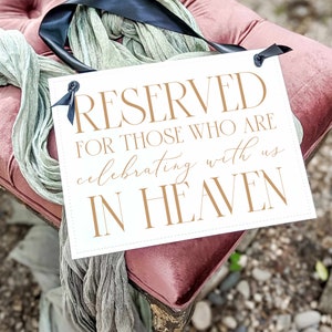 Memorial Sign Wedding Banner Chair Reserved for Those Who Are ...