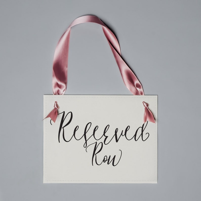 Reserved Row Sign Reserved Chair Sign for Wedding Ceremony - Etsy