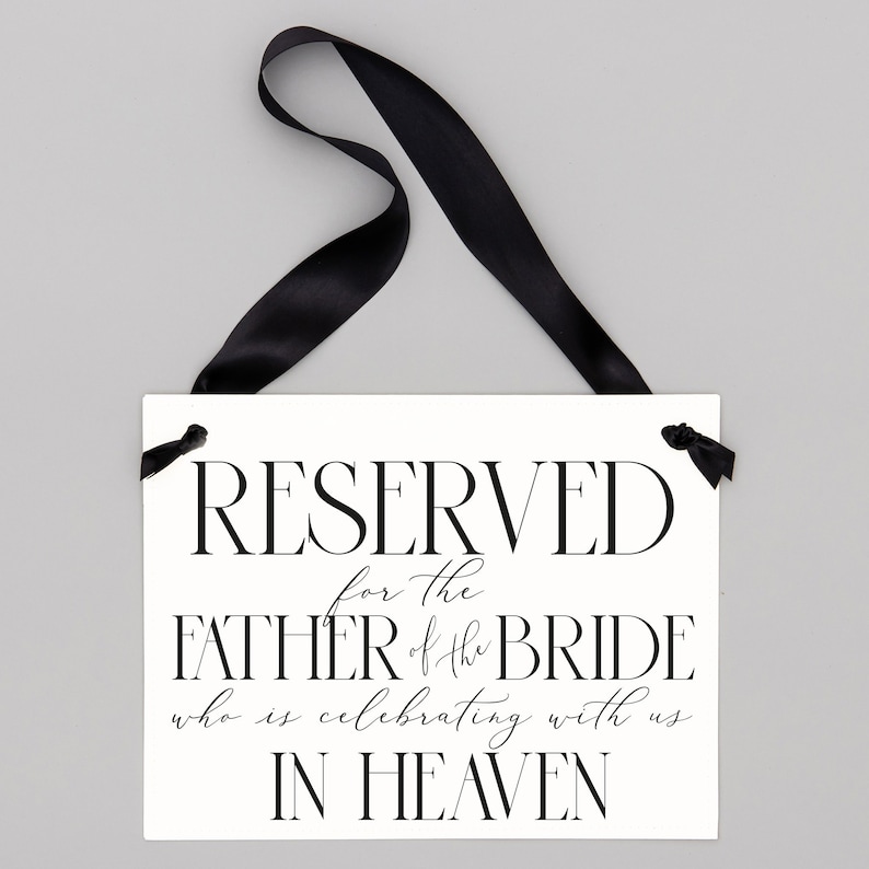 Father of the Bride Memorial Sign for Wedding Chair Banner - Etsy