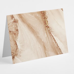 24-pack Beige-tone Marble Greeting Cards, Luxe Gilded Abstract Art Note ...