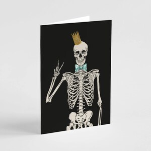 24 Skeleton Blank Greeting Cards Hipster Skeletons Wearing Glasses ...