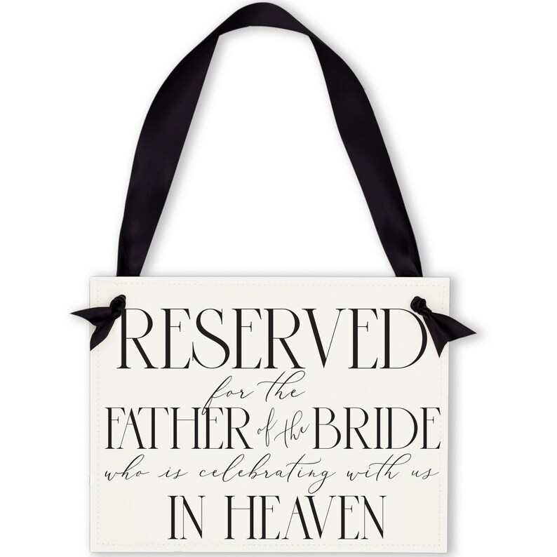 Father of the Bride Memorial Sign for Wedding Chair Banner - Etsy