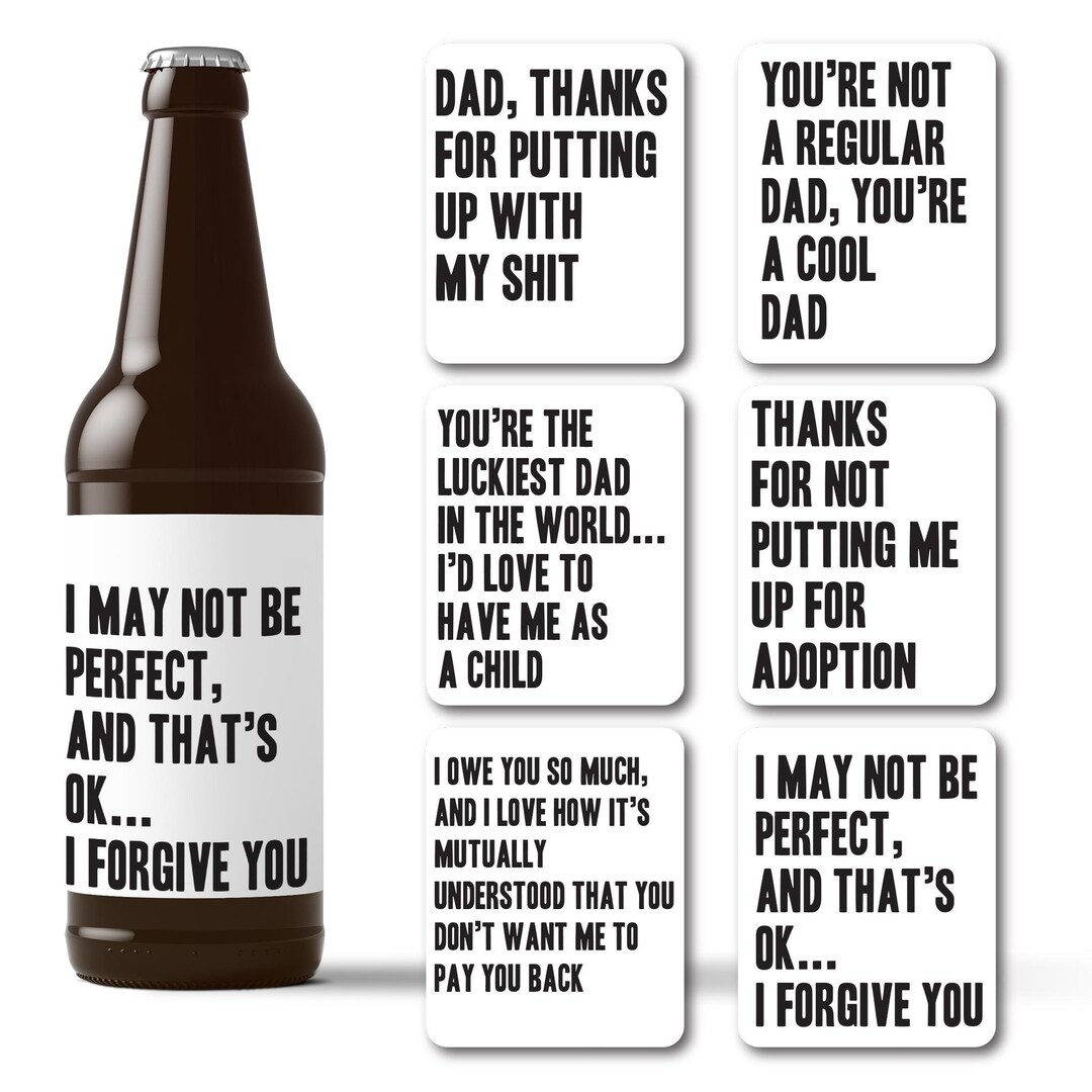 Cheeky Father's Day Beer Bottle Labels - Heartfelt & Humorous Beer ...