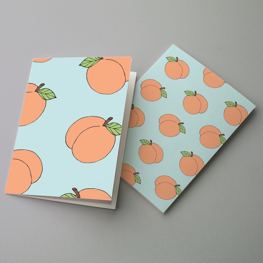 Sweet Peach Pastel Greeting Cards - Refreshing Summer Fruit Boxed Set ...