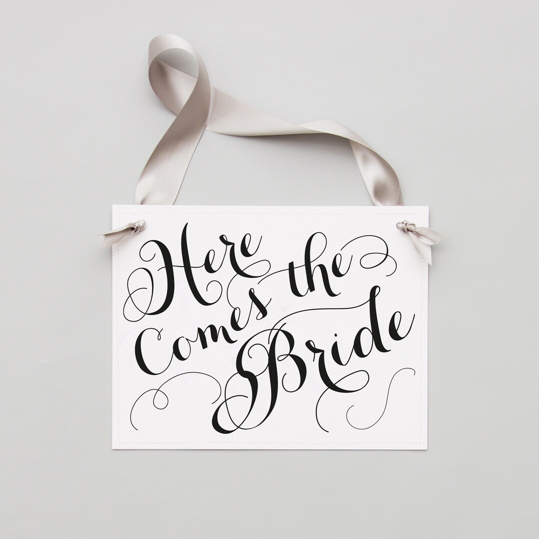 Here Comes the Bride Sign Wedding Sign Ring Bearer Flower Girl Banner ...