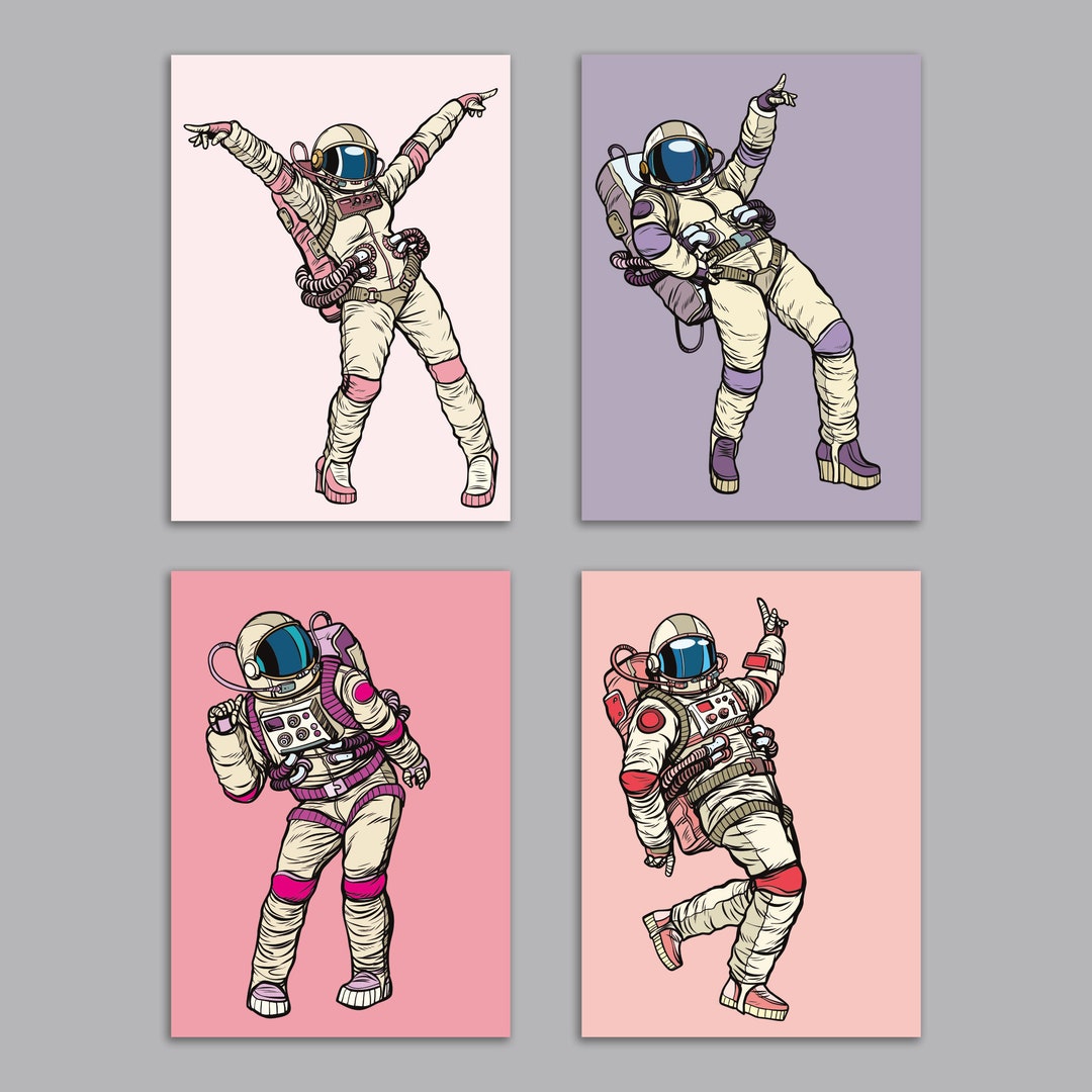 24 Girly Astronaut Greeting Card Designs in 4 Feminine Designs With ...