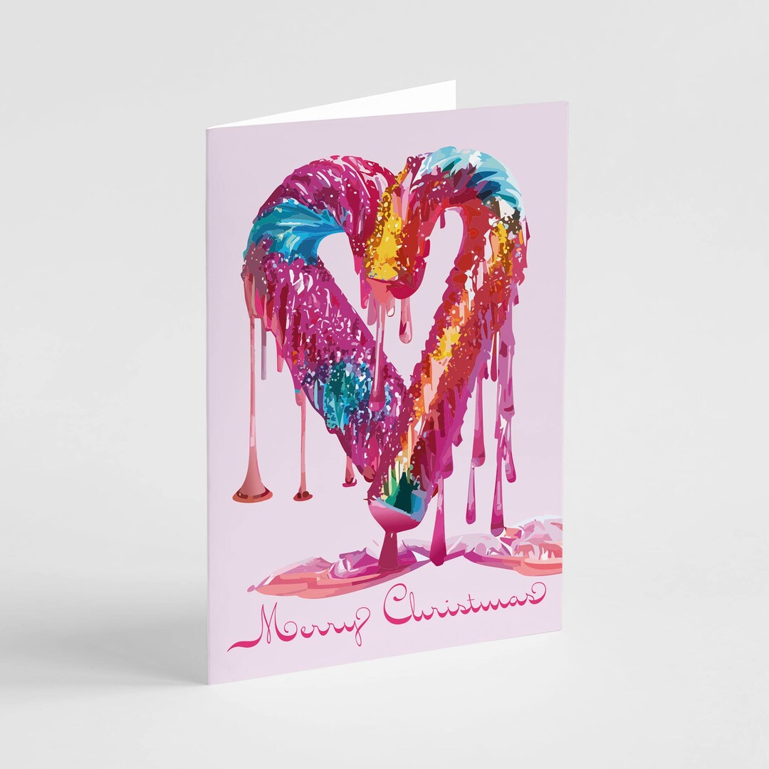 24 Candy Cane Heart Christmas Cards With Envelopes - Etsy