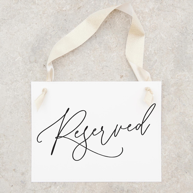 2 RESERVED Signs for Wedding Chairs or Church Pews Event - Etsy