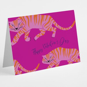 24 Tiger Happy Valentine's Day Cards + Envelopes Pink & Orange Boho ...