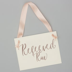 Reserved Row Sign Reserved Chair Sign for Wedding Ceremony - Etsy