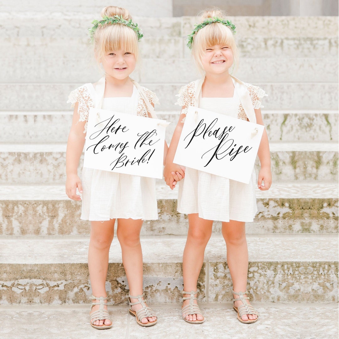 2 Elegant Wedding Signs: here Comes the Bride and please Rise for ...