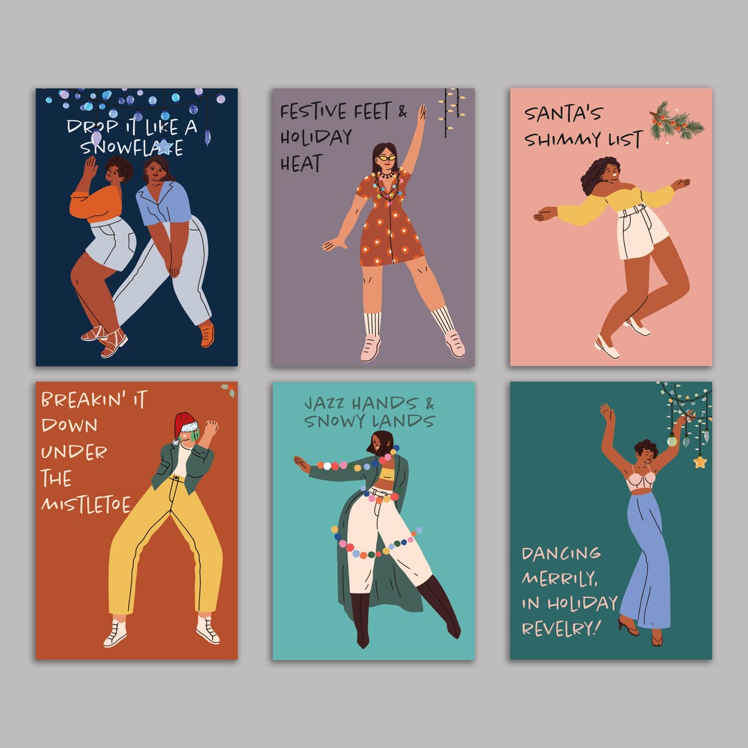 24 Hip-hop Dance Inspired Holiday Greeting Cards in 6 Diverse - Etsy