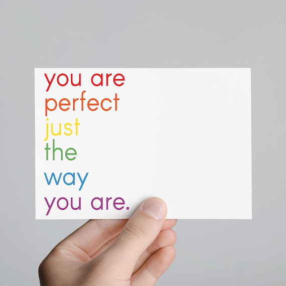 32 Rainbow Inclusion Postcards You Are Perfect Just the Way - Etsy