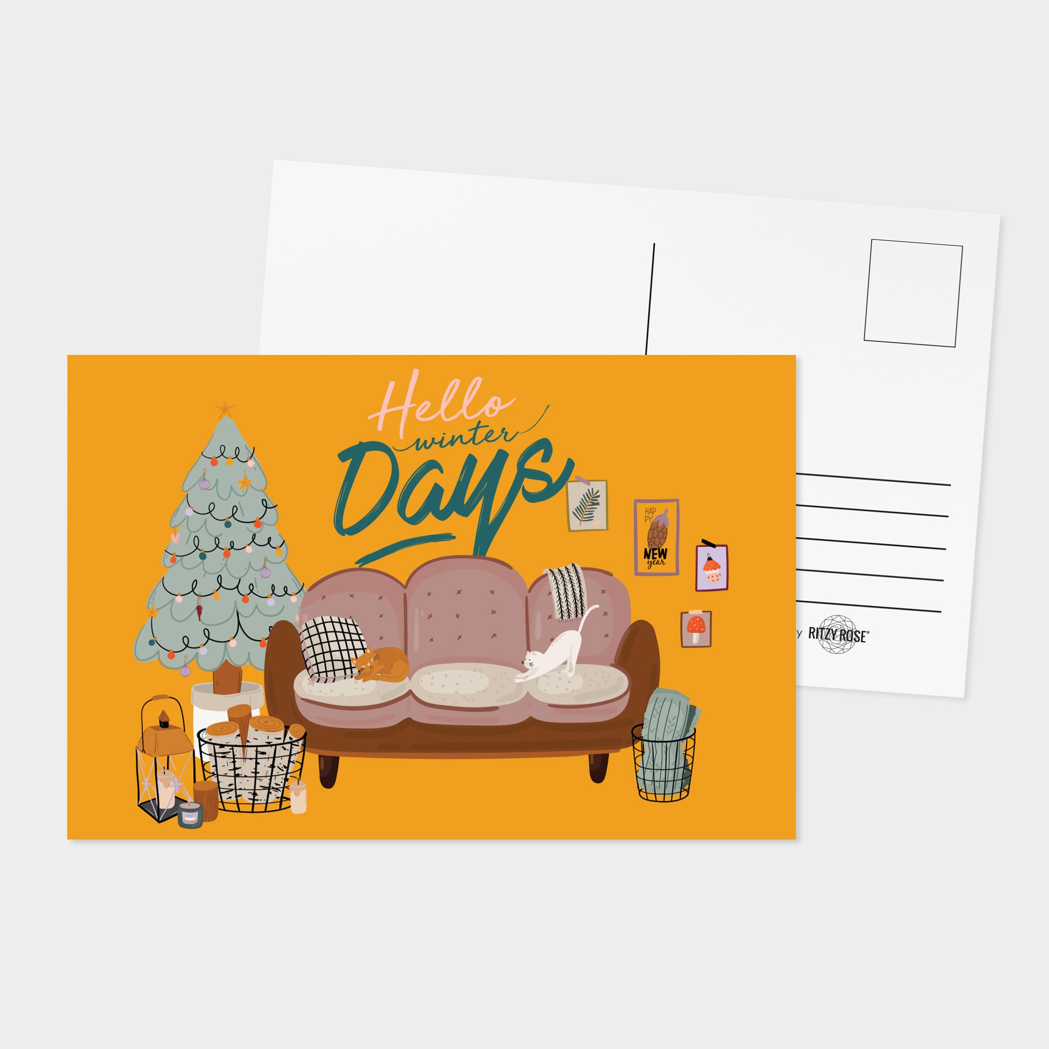 32 Retro Winter Postcards Vintage Inspired Holiday Post Cards | Etsy