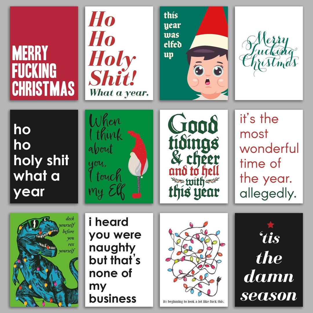 24 Adult Variety Pack of Christmas Cards + Envelopes RR2 6915 - Etsy