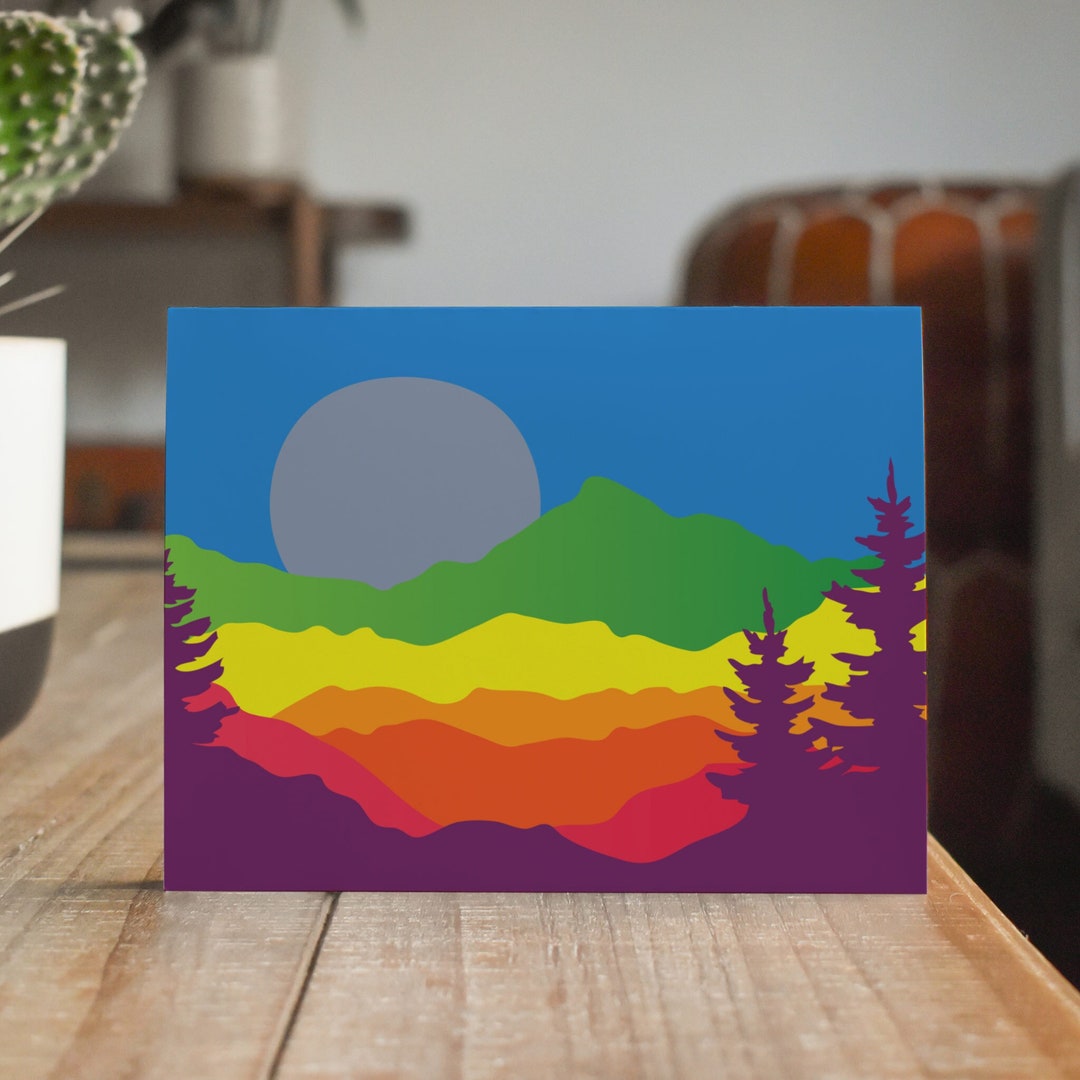 24-pack Rainbow Mountain Scenery Greeting Cards - Colorful Nature ...