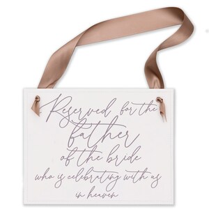 Father of the Bride Memorial Sign for Wedding Chair Banner | Etsy