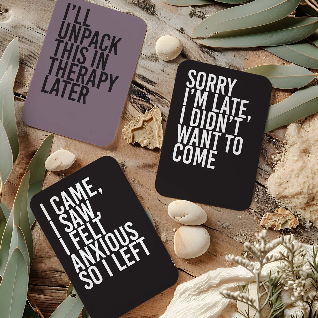 16-pack Modern Anxiety Affirmation Cards – Funny Deck for Stress Relief ...